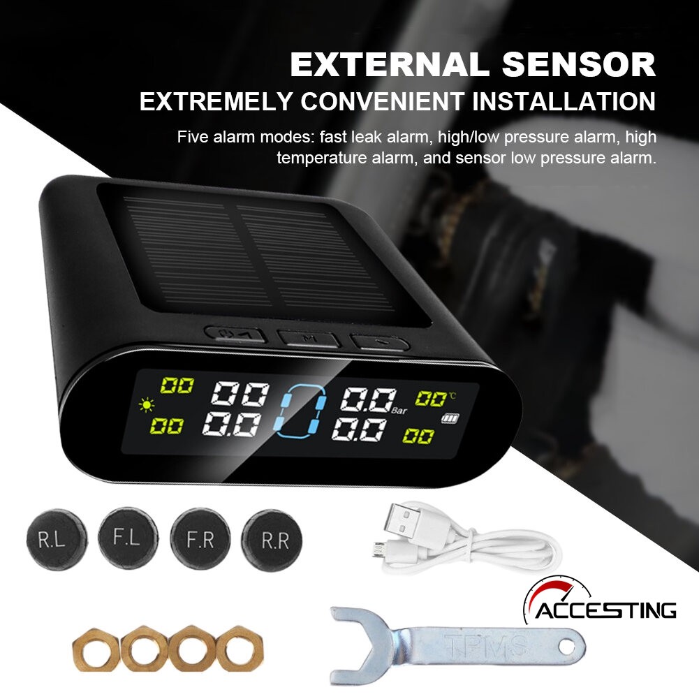 【Full copper core sensor】NEW External Tire Pressure Real-time Display ...