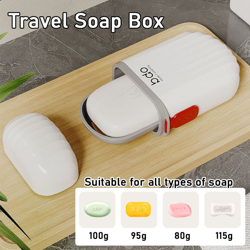 Portable Mini Soap Box with Lid Travel Soap Container Leak-proof Sealed ...