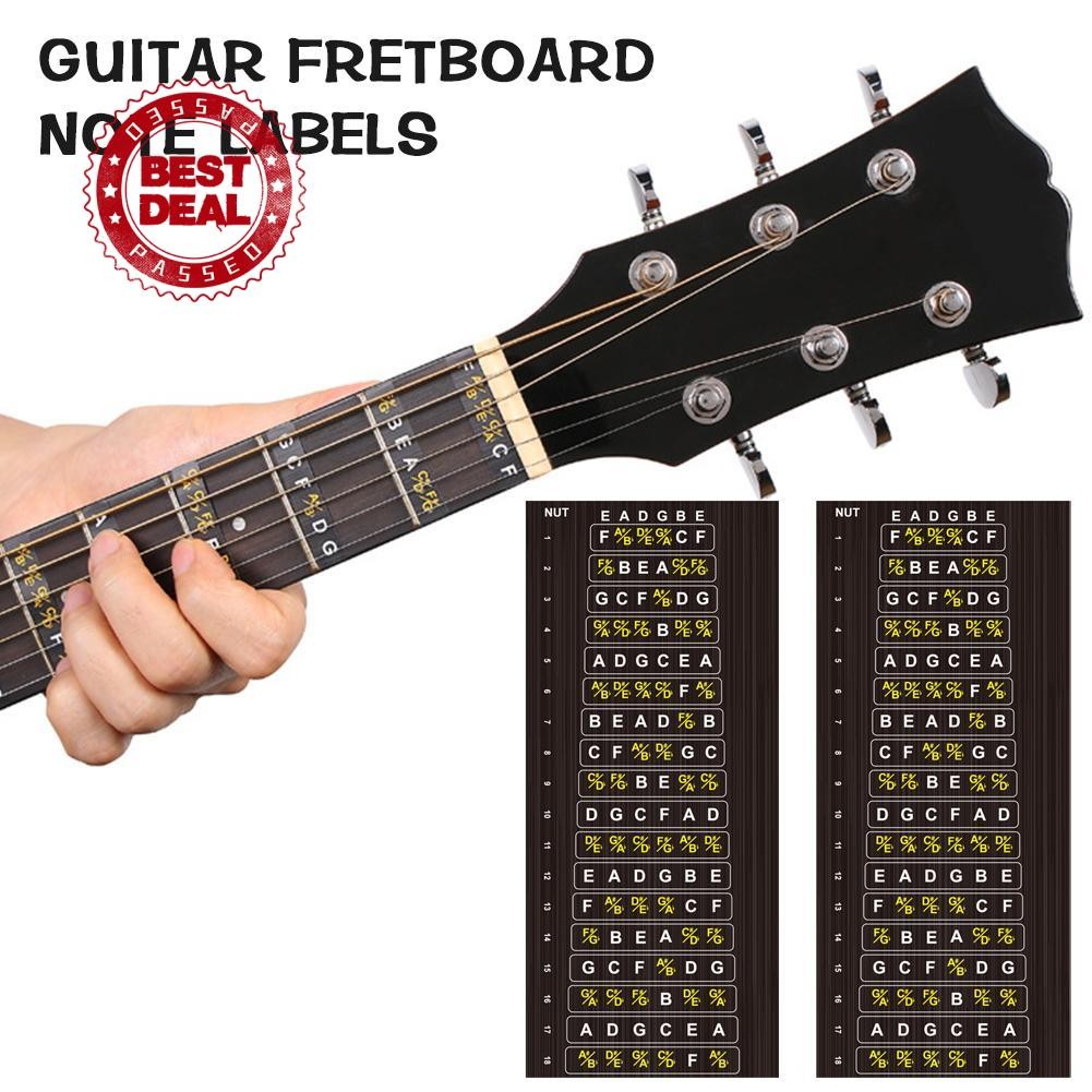 Guitar Fretboard Notes Map Labels Stickers Fingerboard Fret Decals For ...