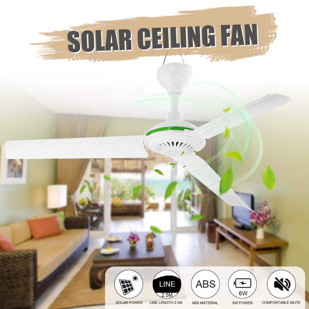 Environmental-friendly 12V 6W Solar Ceiling Fan Solar Powered Cooling ...