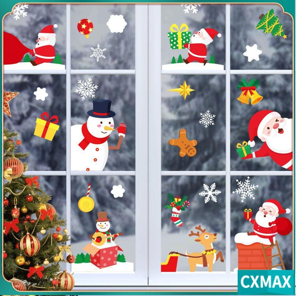 CVMAX Christmas Window Stickers DIY Santa Claus Merry Christmas Santa ...