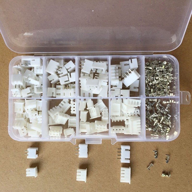 [Super] 250pcs 2.54mm 2/3/4 pin Connector Plug + Terminal Socket Header ...