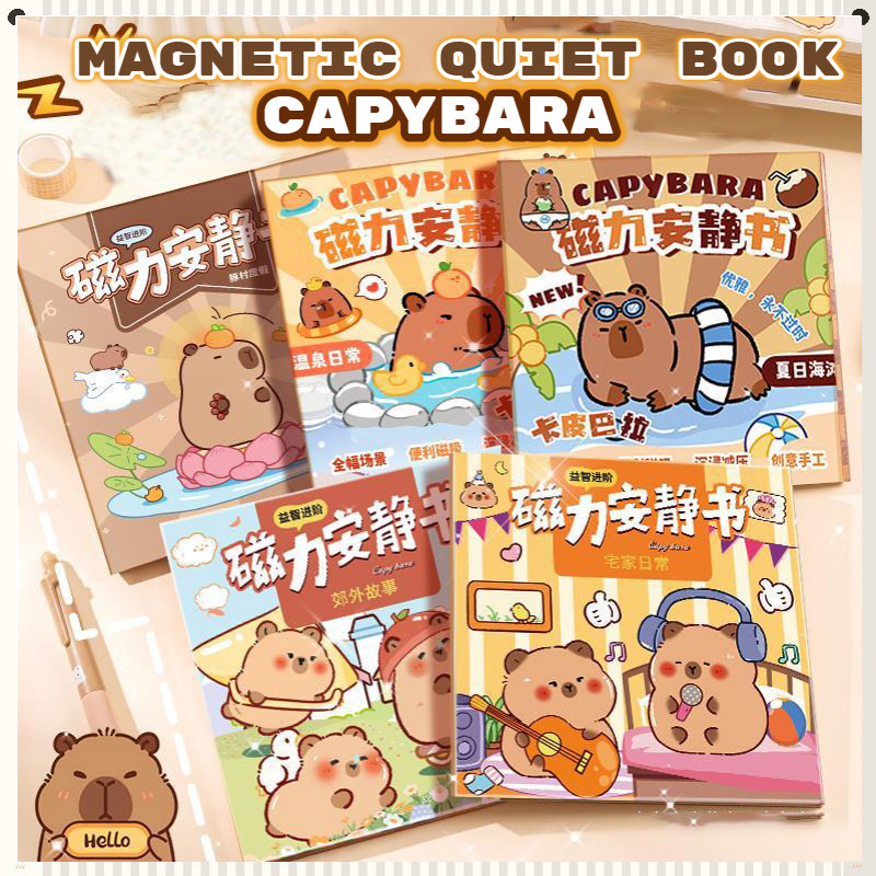 Capybara Magnetic Book Kawaii Handmade DIY Capybara Quiet Book Kids Toy ...