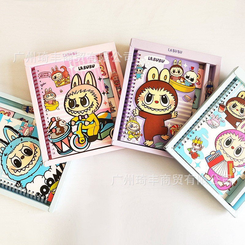 Set Labubu B5 Notebook with Pen Gift Box Coil Book Students Notepad ...