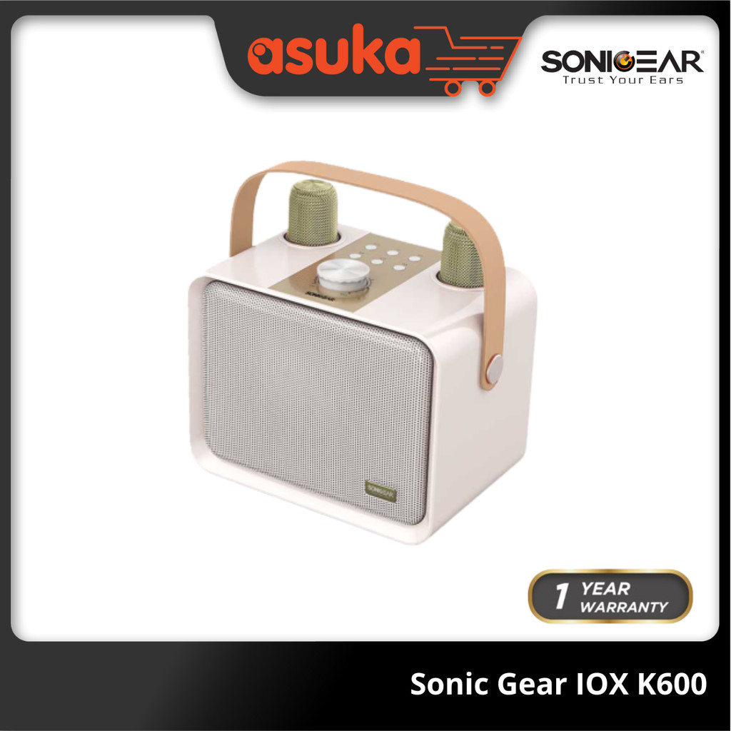 Sonic Gear IOX K600 Dual Wireless Mic Bluetooth 5.3 Karaoke Speaker ...