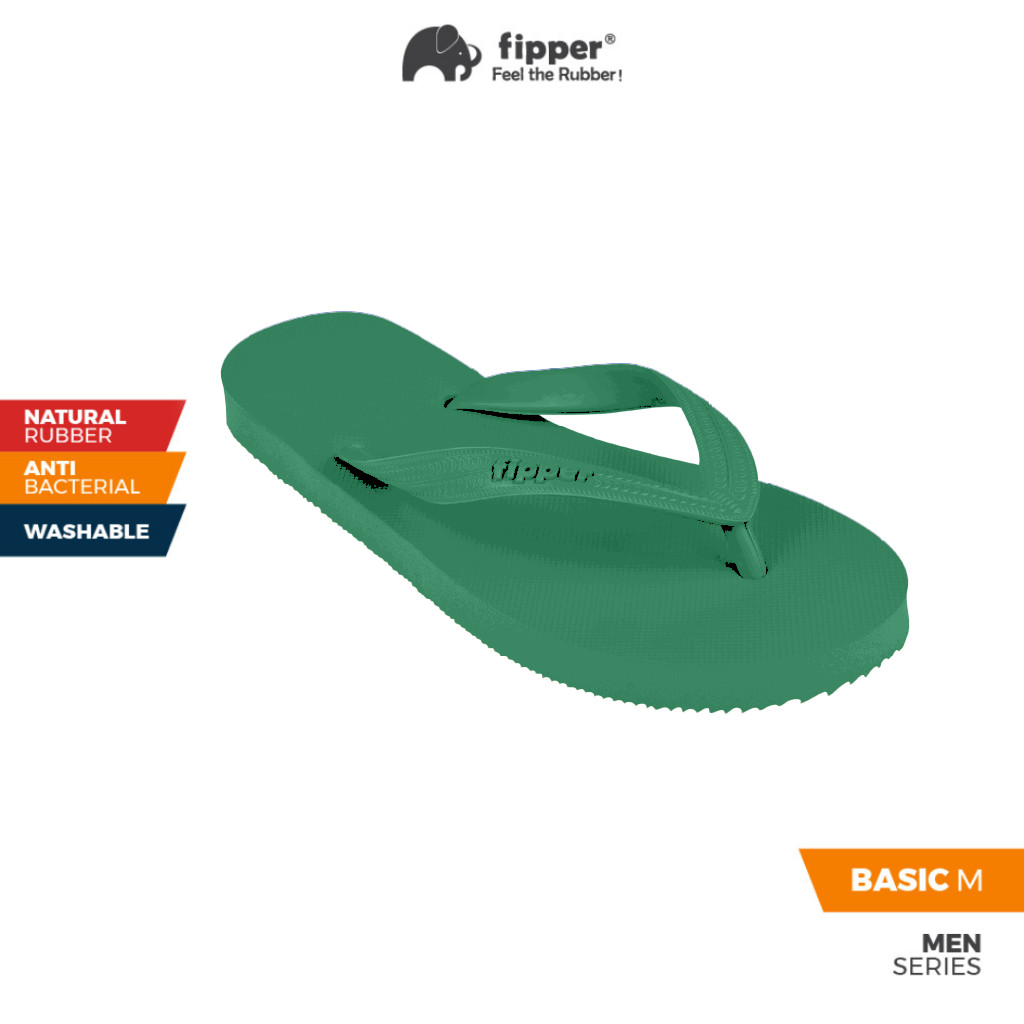 Fipper Basic M Rubber Slipper for Men in Green (Pale) | Shopee Malaysia