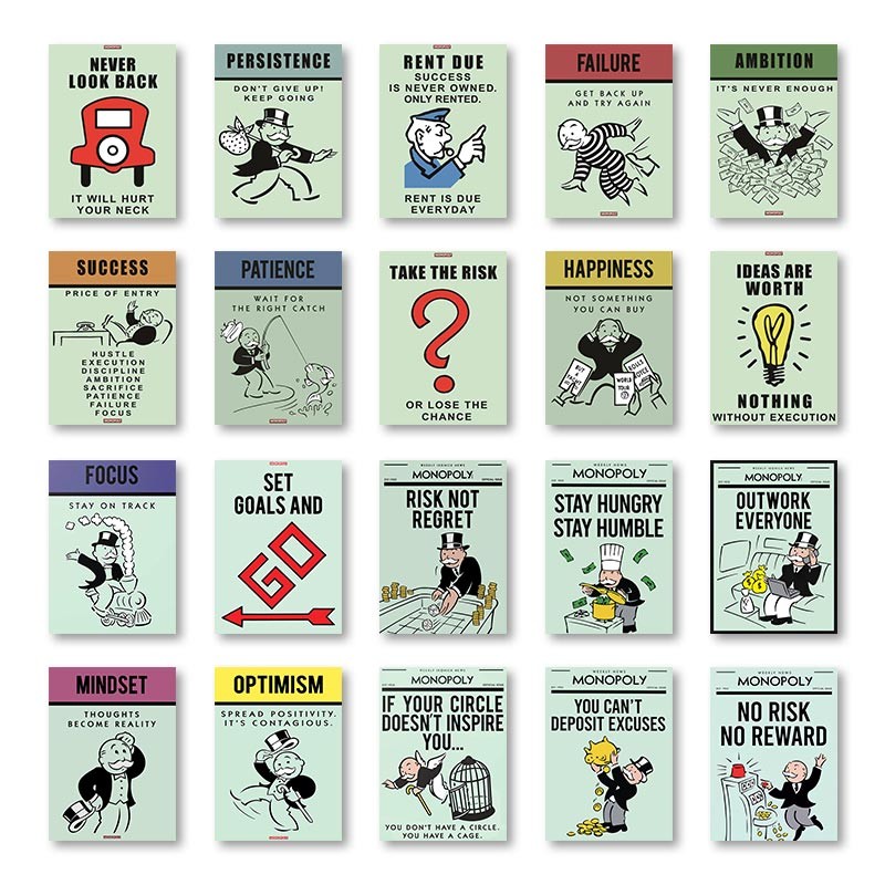Monopoly Millionaire Dollar Poster Cartoon Character Inspirational ...