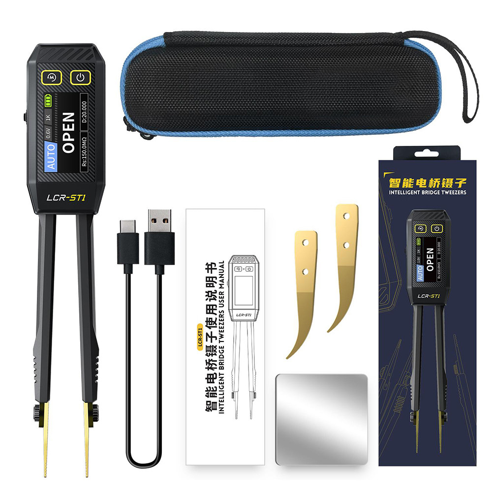 Pcbfun LCR-ST1 Smart Tweezer LCR SMD ESR Tester Resistance Capacitance ...