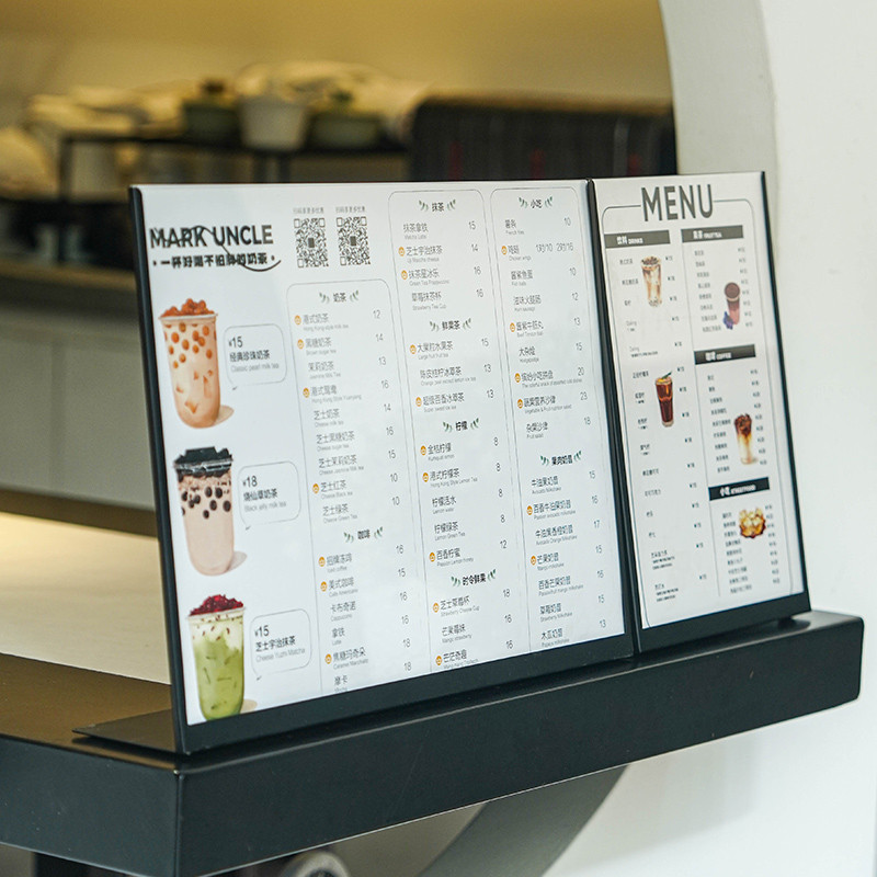 Customized Menu Price List Milk Tea Shop Menu Display Card a3 High-End ...