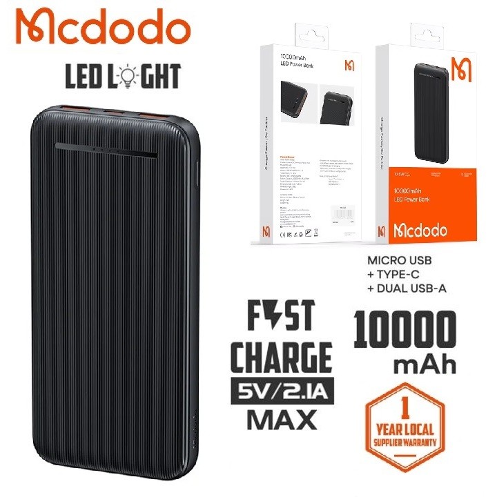 100% Original Mcdodo Powerbank 10000mAh 20000mAh Dual USB Port Power ...