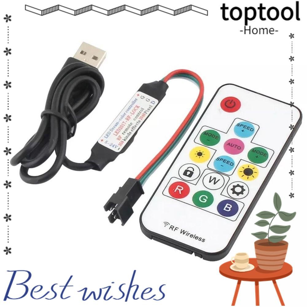 TOPTOOL LED Light Dimmer, USB Output RF Wireless LED Strip Controller, Lighting Accessories ...