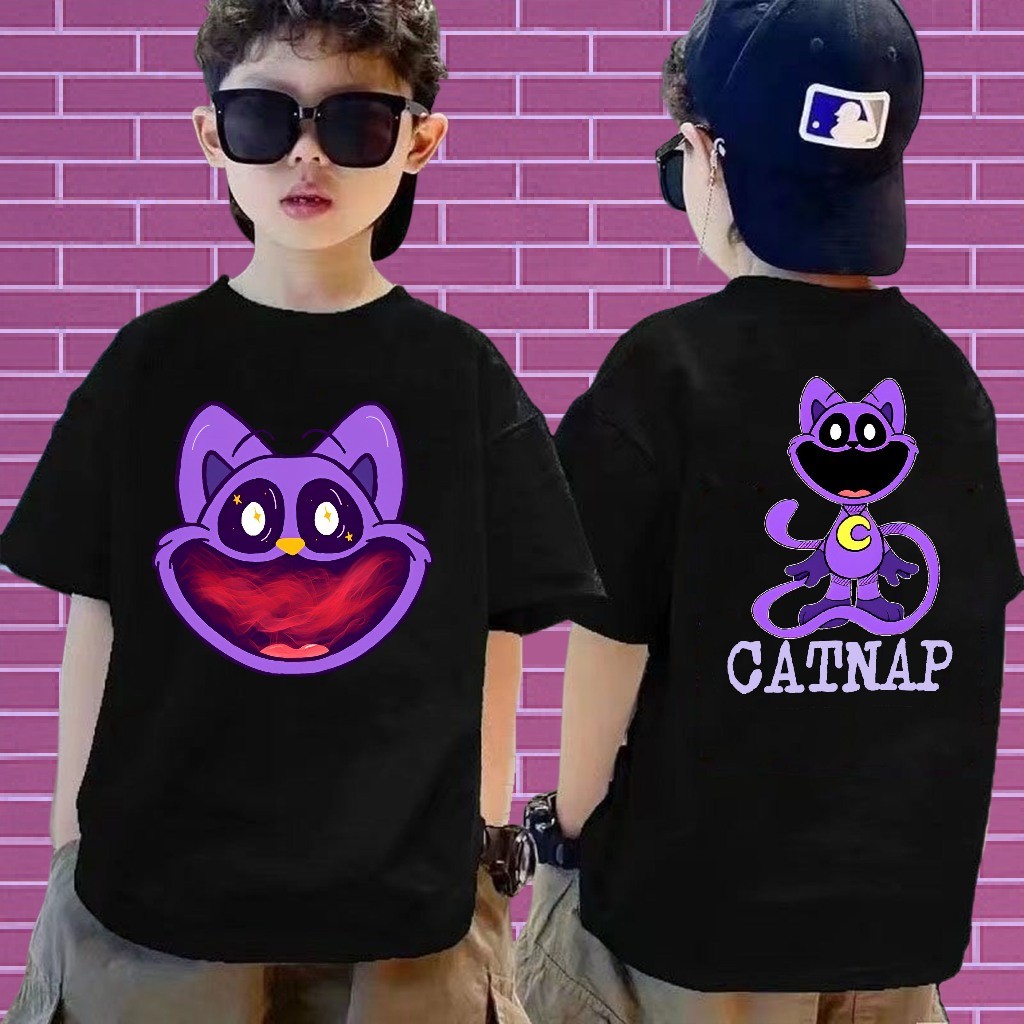 Catnap Poppy Playtime 3 Cotton Tshirt unisex baju budak cat nap smiling ...