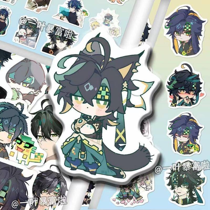 66Pcs/Lot Game Genshin Impact Kinich Turnfire Hunt Stickers Toy ...