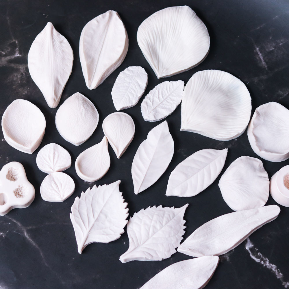 Nfum Fondant Mold Various Rose Tulip Petals Leaves Candy Flower ...