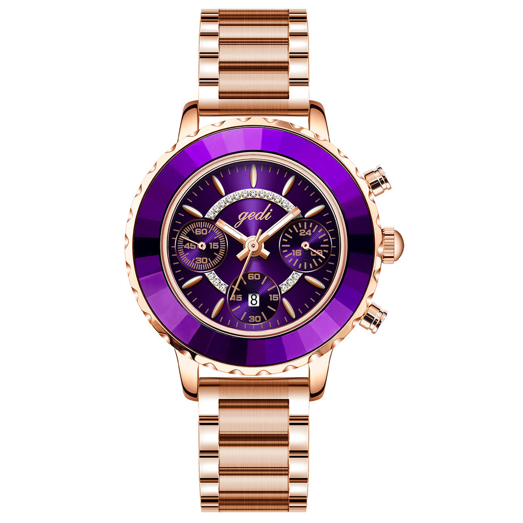 Gedi 51019 Simple Trendy Quartz Watch Calendar Steel Band Waterproof ...