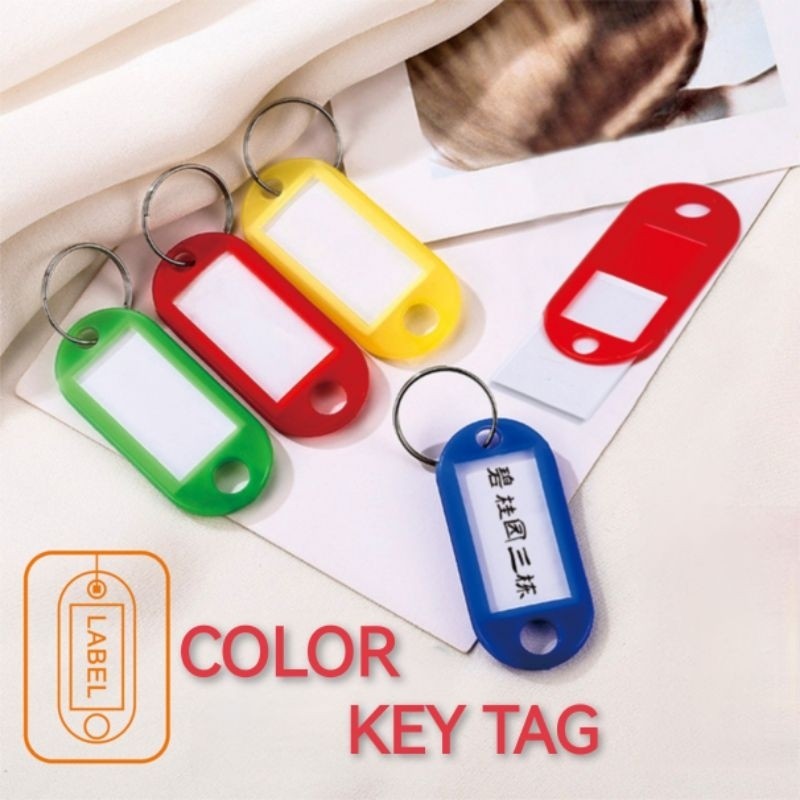 Plastic Key Tag Keychain Label School Office Room ID Name Phone Number ...