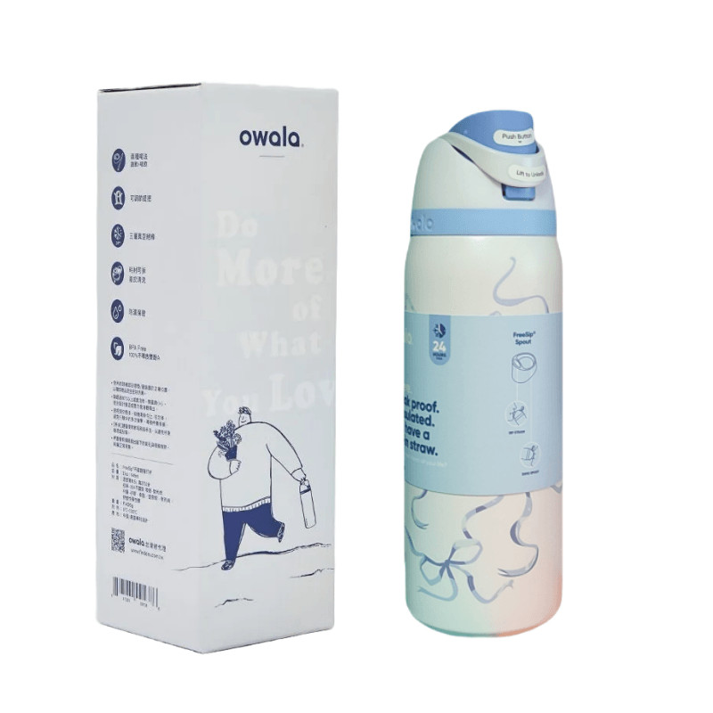 Owala Special Edition 24oz 32oz - Blue Bow Design, Gift Ready With ...