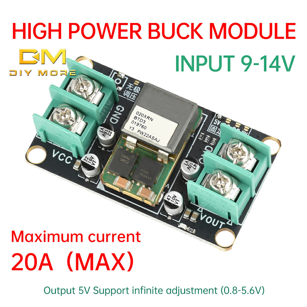 DIYMORE DC 9-14V DC-DC Step-Down Module 5V/Infinitely Adjustable High ...