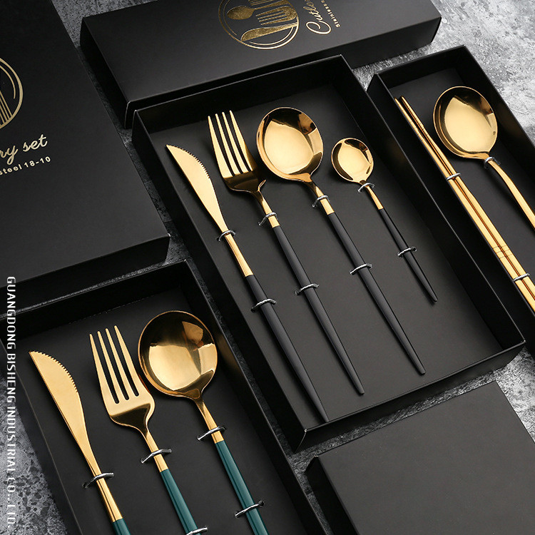 Stainless Steel Cutlery Set Boxed Cutlery Spoon Fork Chopsticks Set ...