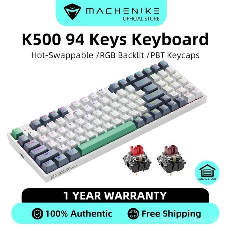 Machenike K500 Mechanical Keyboard RGB Backlit Hot-Swappable wired ...