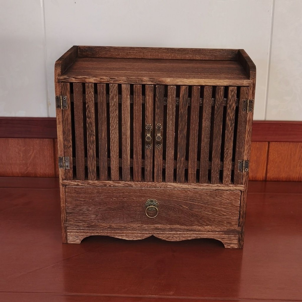 Desktop Storage Cabinet Solid Wood Small Cabinet Drawer Cabinet Desktop ...
