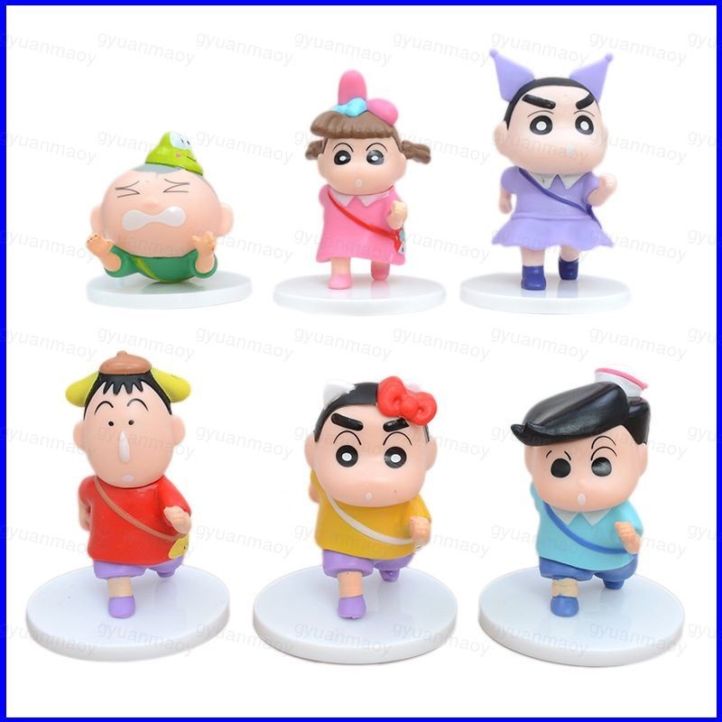 Loye 6pcs Crayon Shin-chan Action Figure Runaway series Crossbody bag ...