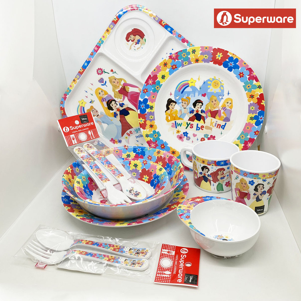 Princess Rainbow Rice Plate Glass Melamine Cartoon Pattern Disney ...