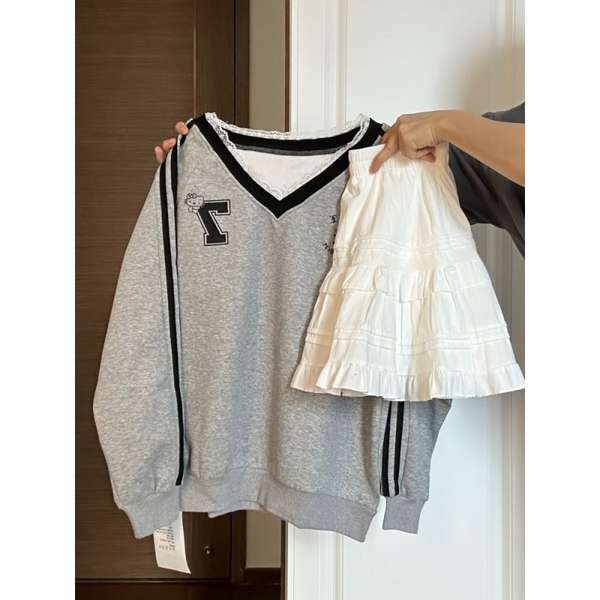 set baju dan seluar baju perempuan Sut bergaya musim luruh, skirt gaya ...