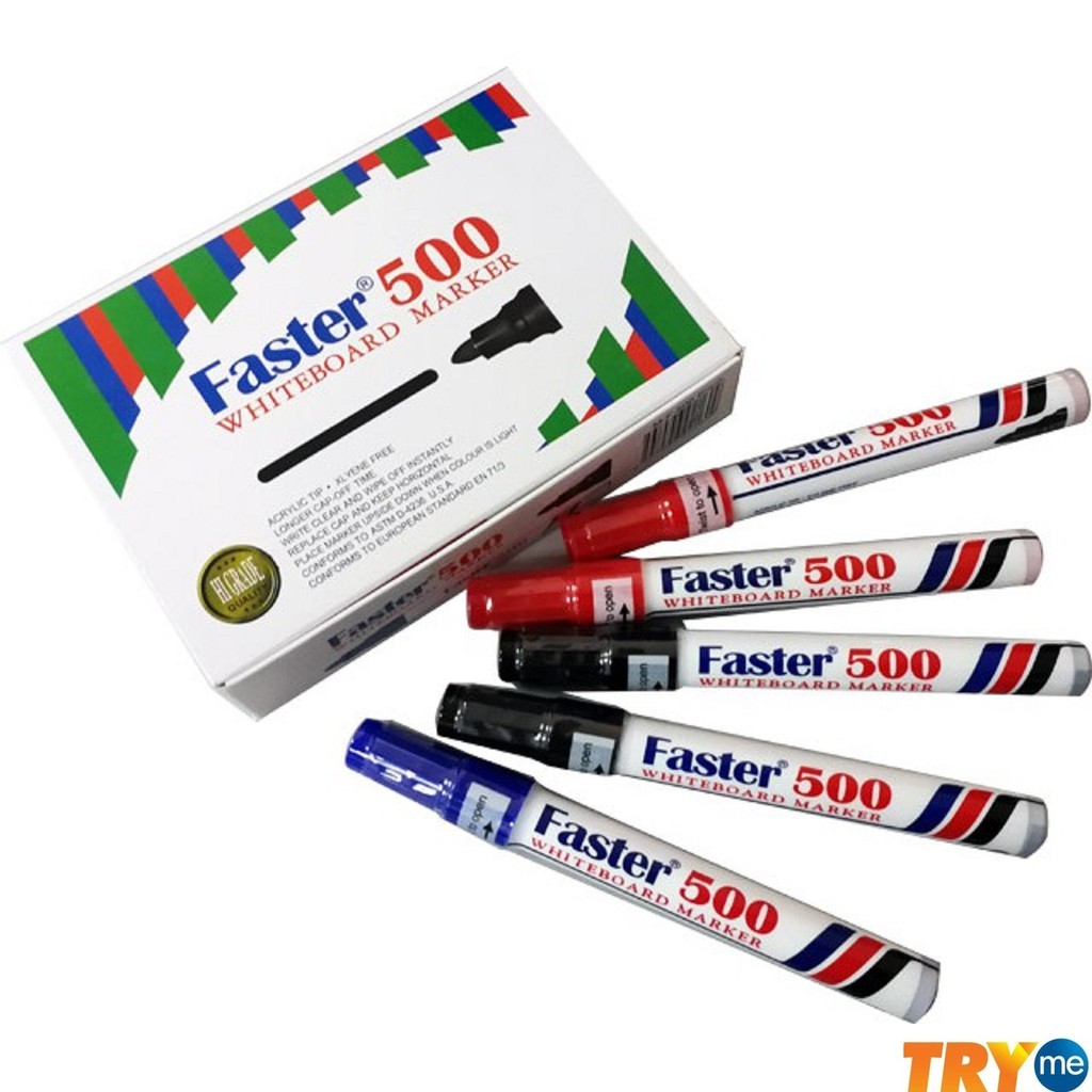 Faster 500 Whiteboard Marker (12 Pcs) - 3 Variants | Shopee Malaysia