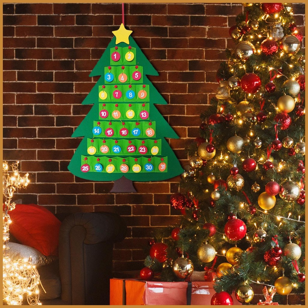 Toddler Felt Christmas Tree Handmade Holiday Wall Decor Felt Christmas ...