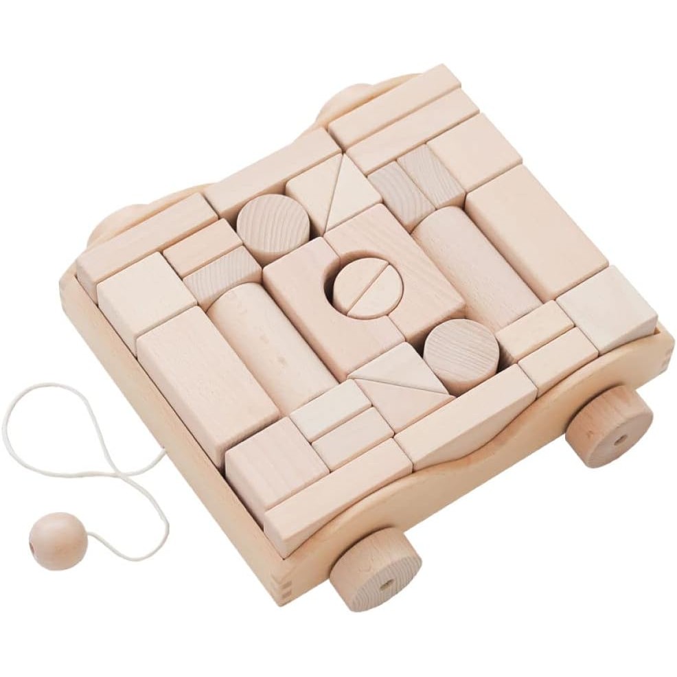 Wooden toy DAIWA stacking wheel [4cm base scale] [set of 32 unpainted ...