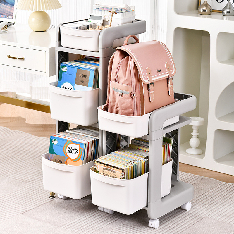 Rak beg sekolah boleh bergerak, troli berlapis di bawah meja bilik ...