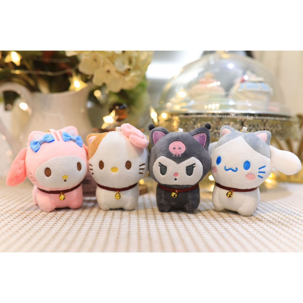 Cinnamoroll MELODY KUROMI HELLO KITTY CHARACTER CAT CHARM KEYCHAIN BAG ...