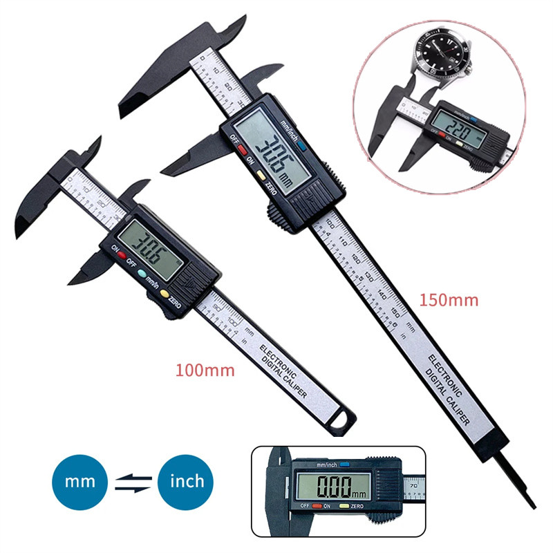 100mm 150mm Mini Plastic Vernier Caliper Digital Display Caliper ...