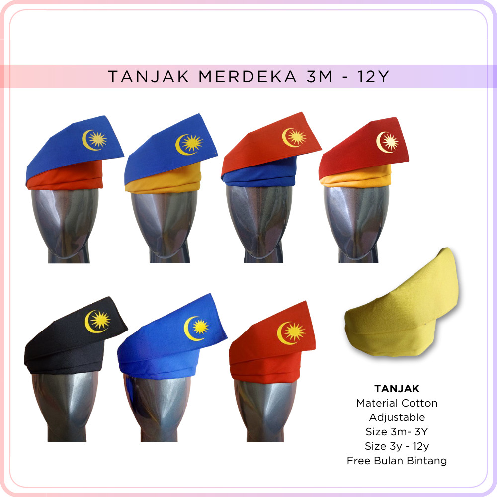 Tanjak Raya Baby Budak Lelaki Boleh Laras Bulan Bintang Plain Hitam ...