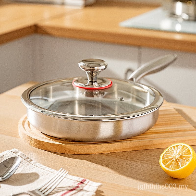 Periuk rumah tangga moden tanpa lapisan salut keluli tahan karat kuali ...