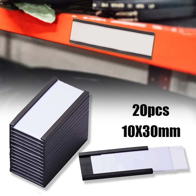 20PCS Magnetic Label Tag Card Holder Strip for Metal Shelf Warehouse ...