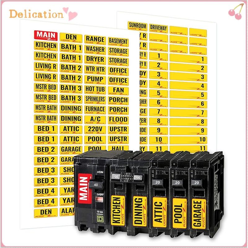 Delication 129Pcs Circuit Breaker Box Labels Conspicuous Identification ...