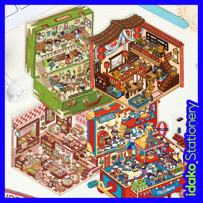 Idako 3D Sticker Miniature Storage Landscaping Cabin Sticker diy 3D ...