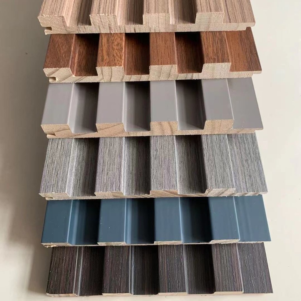 Solid wood grille TV background wall grille ceiling small Great Wall ...