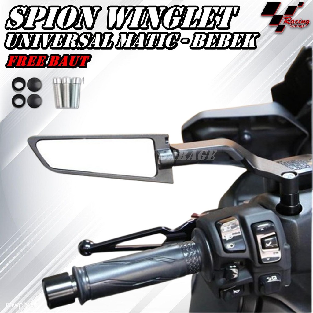 UNIVERSAL STEALTH DUCK MATIC WINGLET MIRROR MATIK BEAT VARIO SCOOPY ...