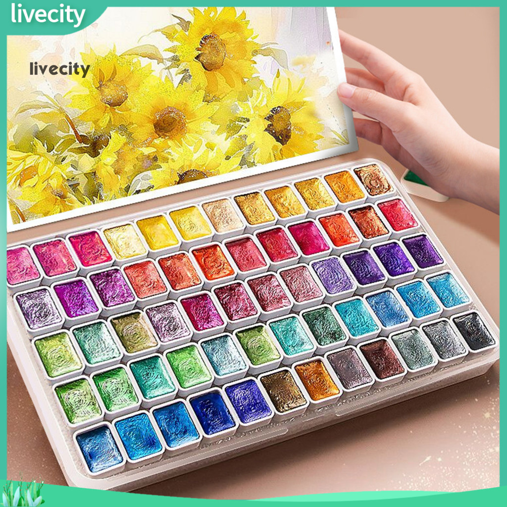 livecity| Portable Watercolor Palette Portable Metallic Watercolor ...