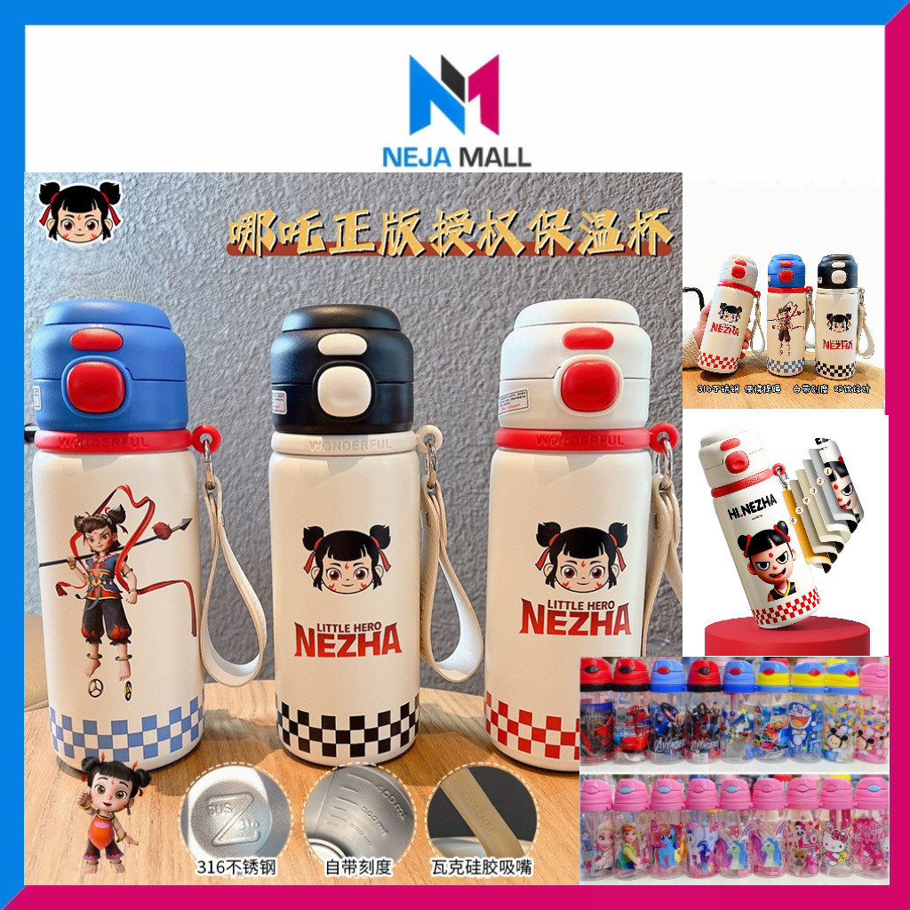 NEJA 500ML Nezha Stainless steel Botol Air Kanak Bottle Kids Cartoon ...