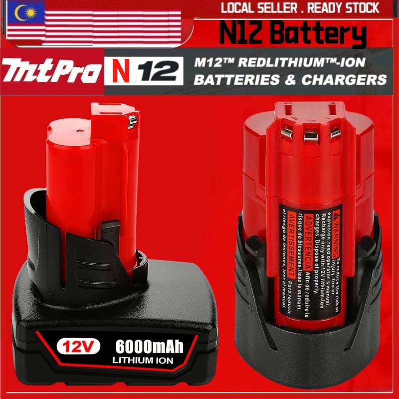 MtPro N12 Red-Lithium MILWAUKEE M12 Replacement Battery Charge Power ...