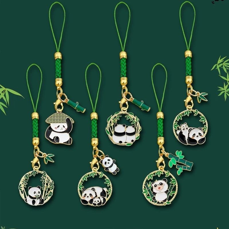 Shop Chinese Style Panda Bamboo Braided Keychain Mobile Phone Strap ...