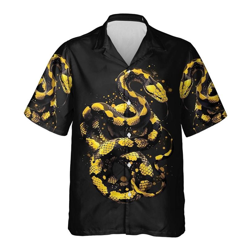 Horror King Cobra 3D Printed Shirts For Men Clothes Funny Snake Short ...