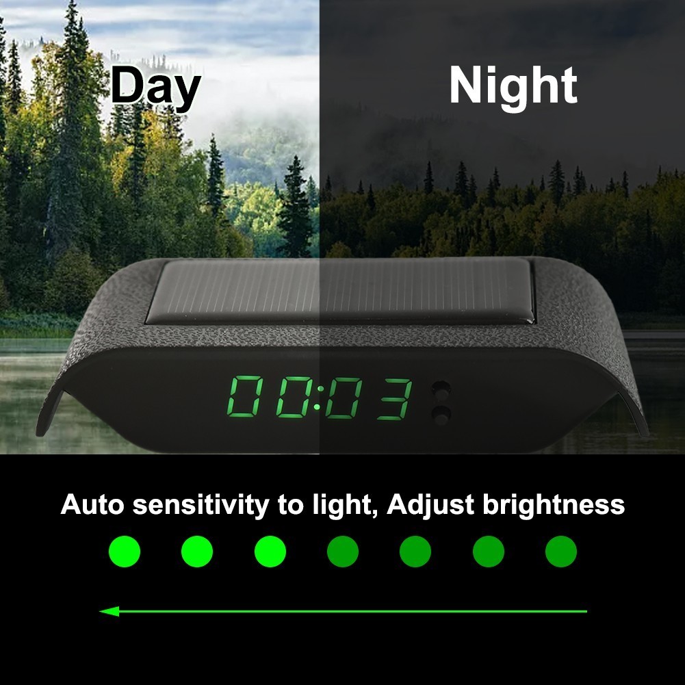 [NICEDAY-MY high-quality] Car Digital Solar Clock Car Thermometer ...