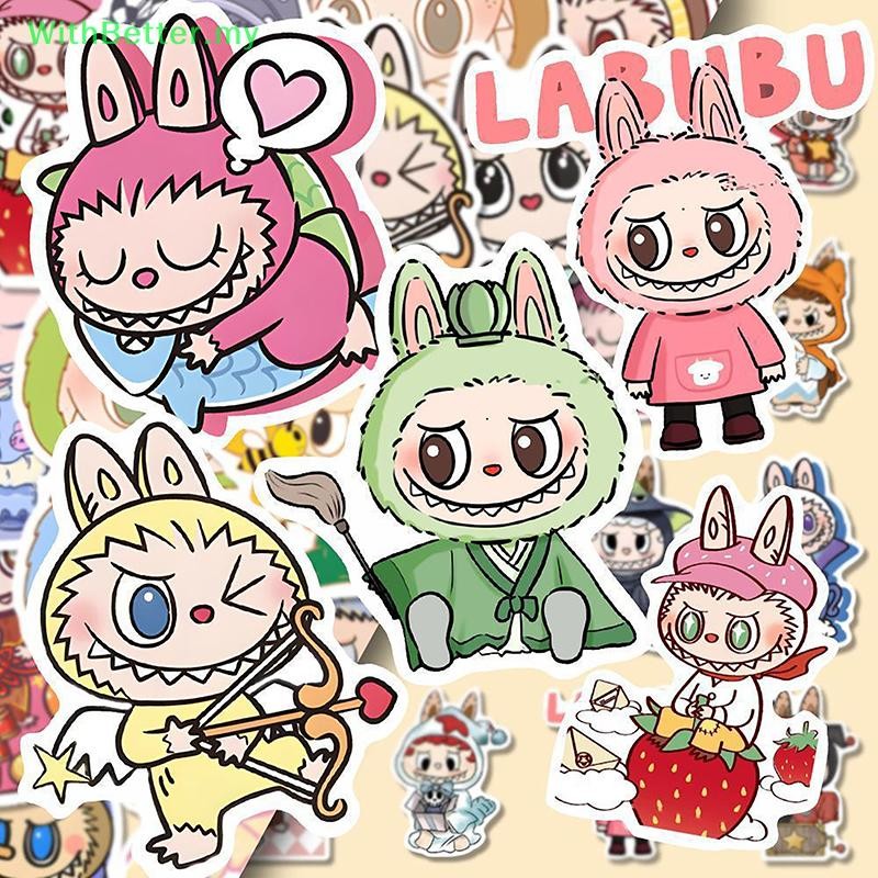 WithBetter 80pcs Labubu Monster Cartoon Waterproof Stickers Pack Cute ...