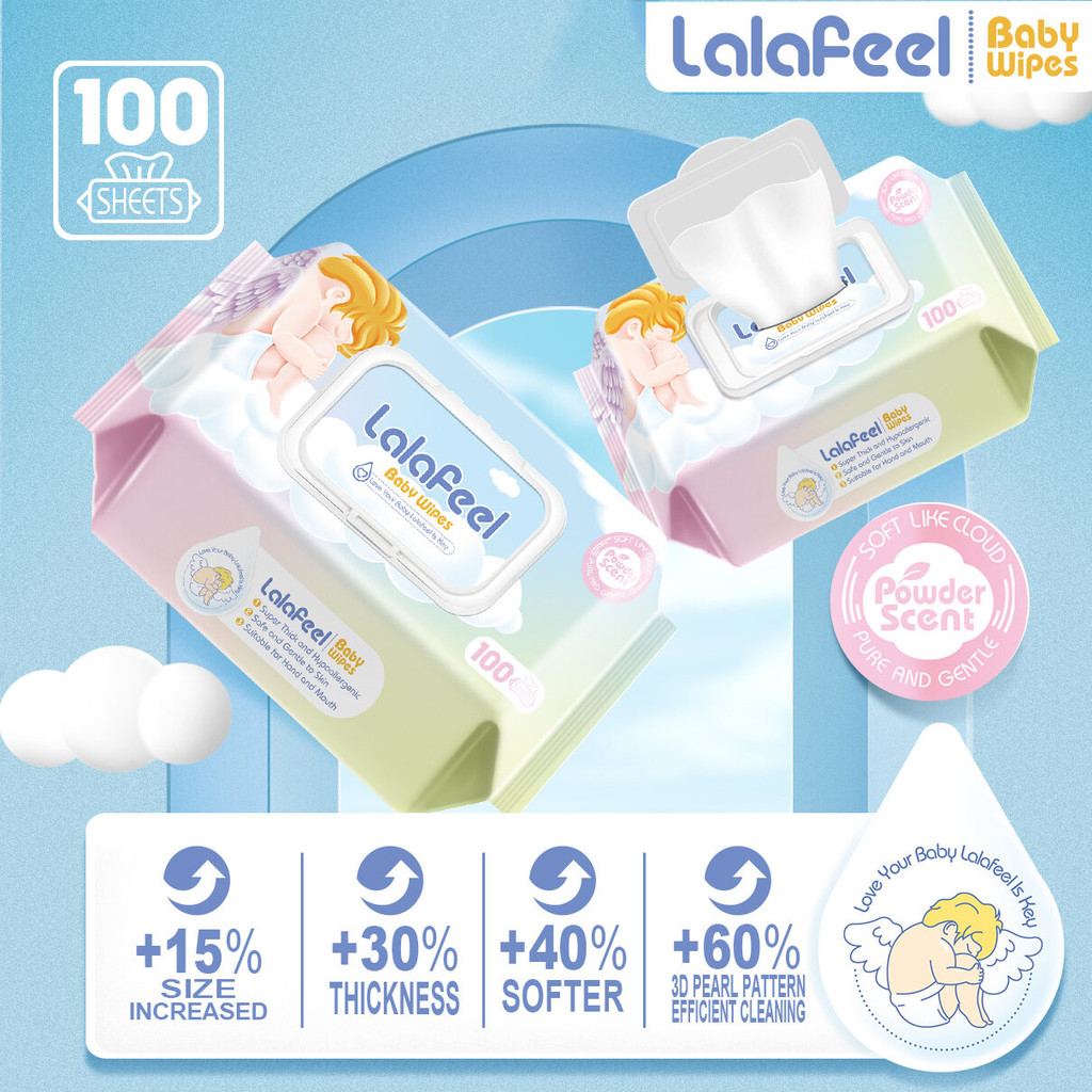 tissues paper LALAFEEL Baby Wet Wipes Powder Scent Wet Tissue Baby ...