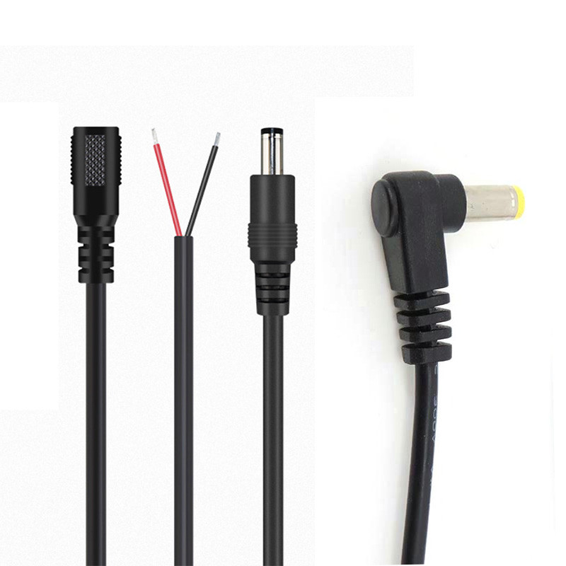 0.5M/1M 2pin wire DC male female cable right angel Connector 5.5*2.1MM ...